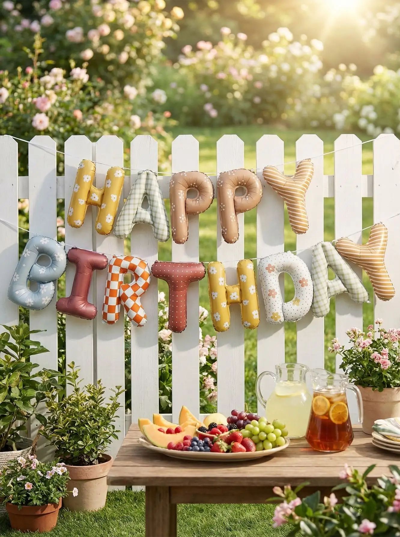 Набор фольгированных воздушных шаров с буквами Happy Birthday в винтажном стиле для украшения праздника