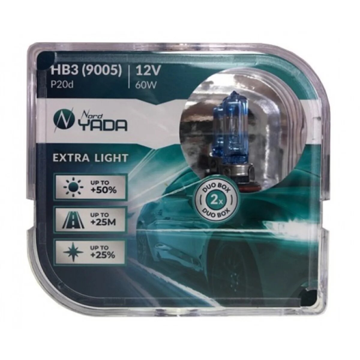 Лампа HB3(9005) 12V 60W EXTRA LIGHT +50 % Plastic case - 2шт