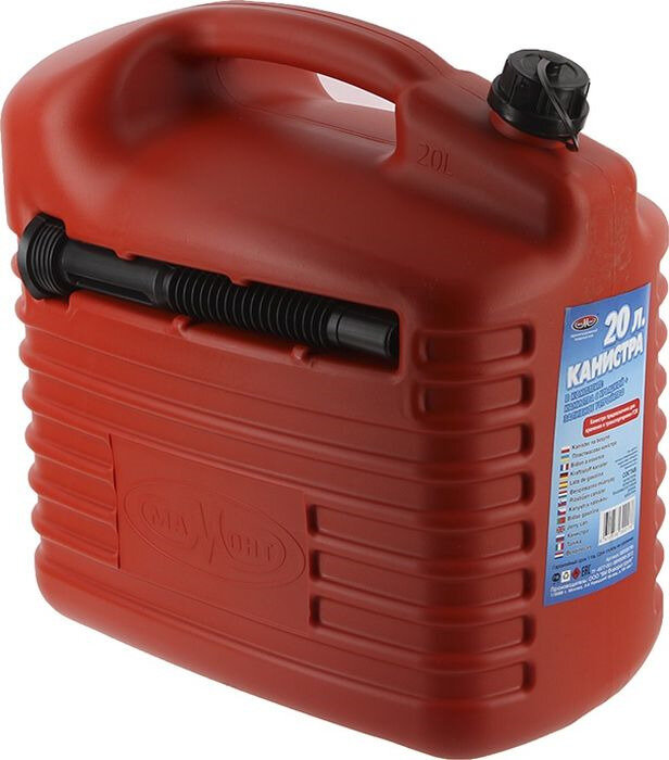 Канистра для ГСМ Мамонт, с заливным устройством 10 мм, красный, 20 л