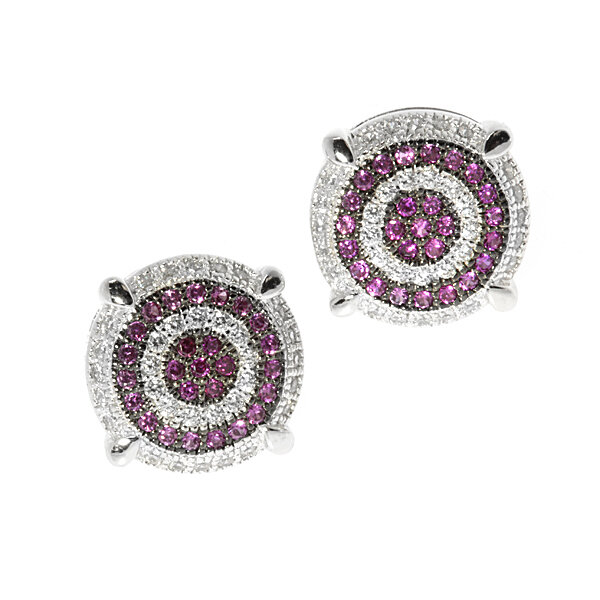Серьги пусеты, серебро, 925 проба, фианит