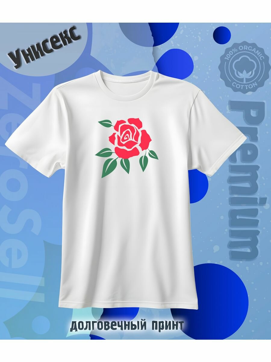Футболка с красивой розой