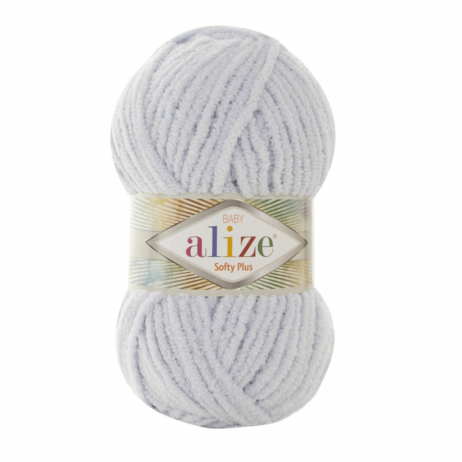 Пряжа ALIZE SOFTY PLUS (Ализе), св. серый - 500, 100% микрополиэстер, 5 мотков, 100 г, 120 м.