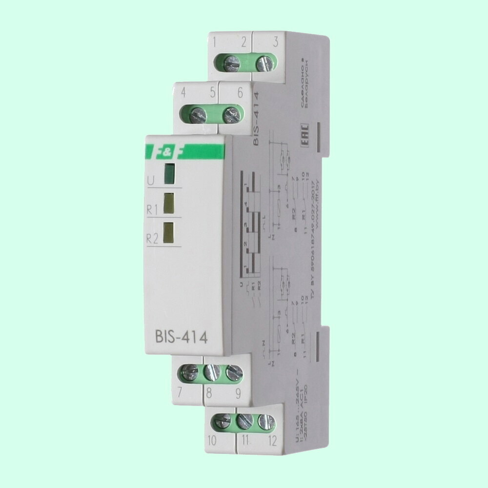 Реле импульсное BIS-414, Евроавтоматика F&F, 2 канала, 230В AC, 16А, EA01.005.005