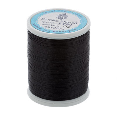 Нитки "SumikoThread" для пэчворка STP1 50 100% хлопок 219 я 200 м №02 черный