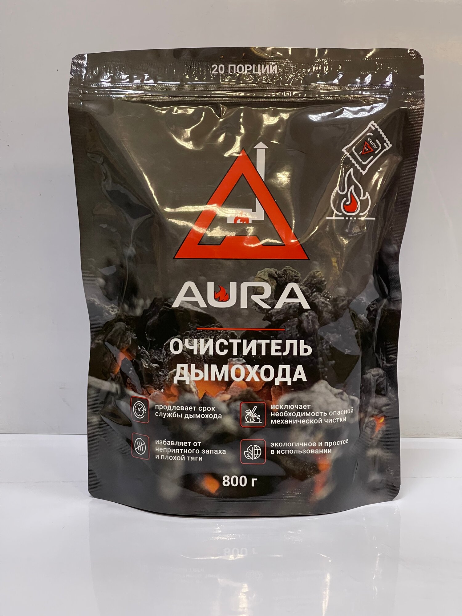 Удалитель сажи Aura для дымохода 20 пакетов 800г