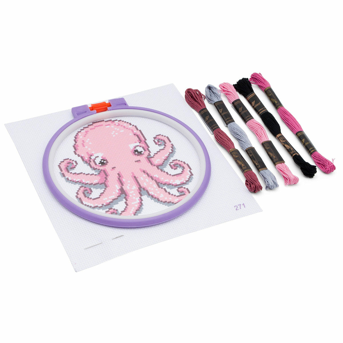 Набор для вышивания крестом Hobby&Pro Kids, 271, 'Осьминог' 19*18 см