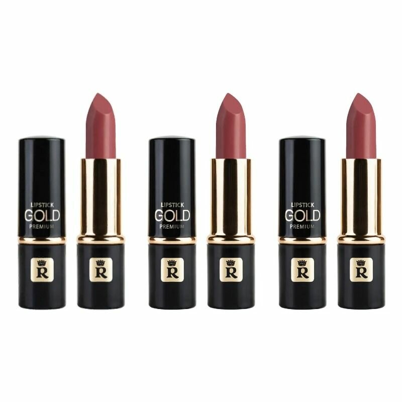 Relouis Помада губная Premium Gold, тон 349, 3.8 гр, 3 шт
