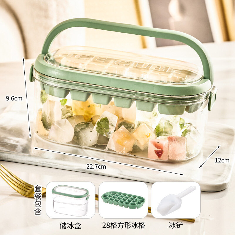 Пресс для льда, силиконовая форма для кубиков льда, пластиковая портативная форма для льда с большой емкостью, коробка для кубиков льда в холодильнике