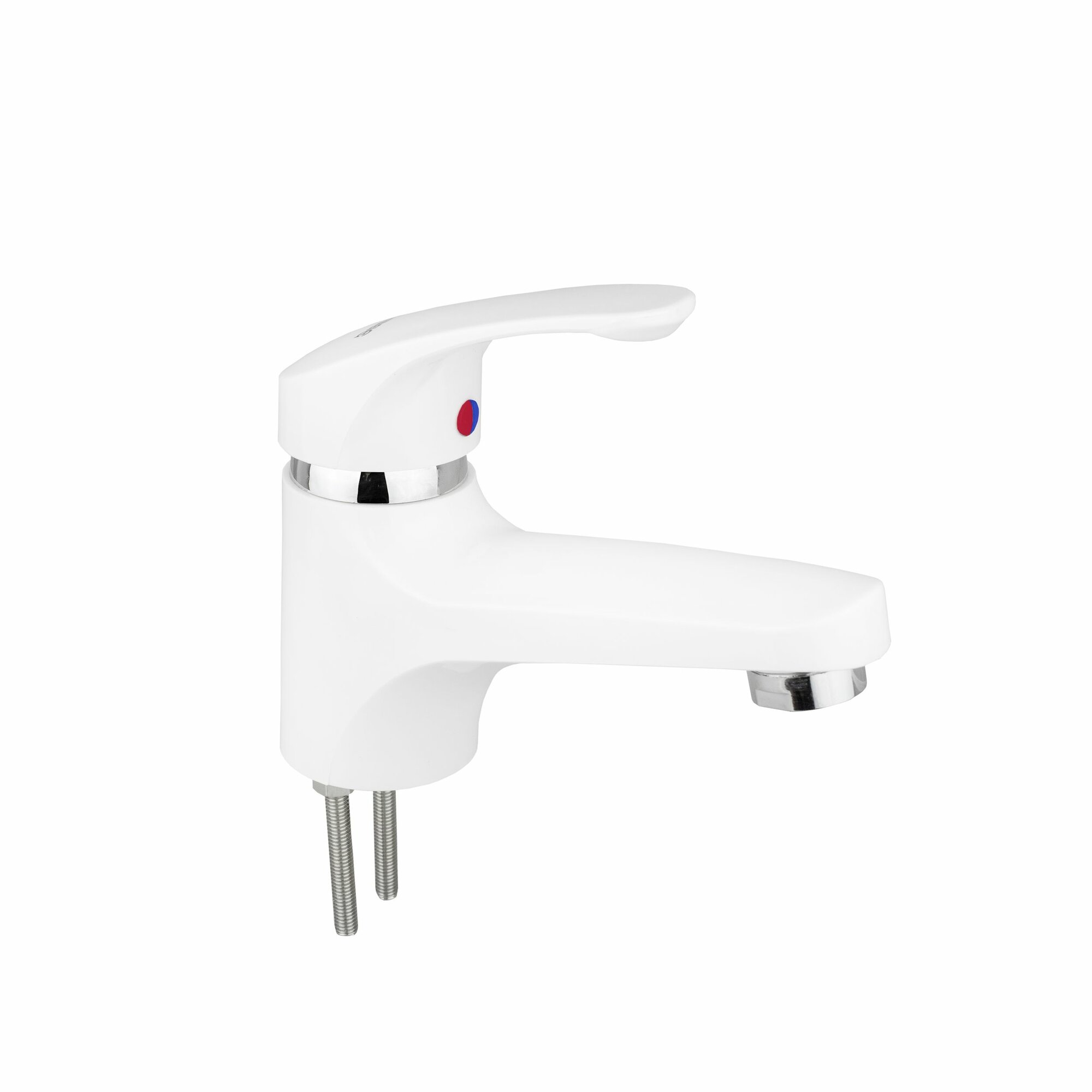 Смеситель для раковины, Эверест, ABS-пластик, монолитный излив, белый