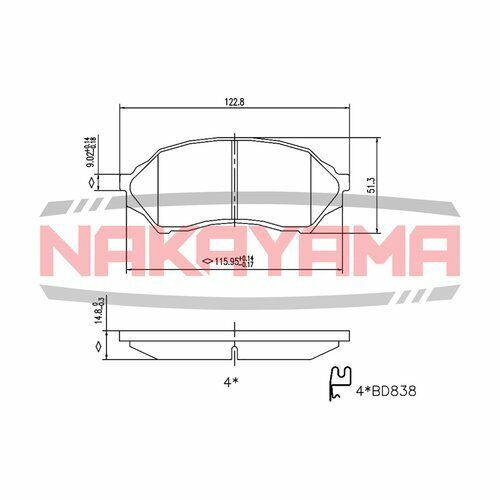 Колодки тормозные дисковые Nakayama p0344ny