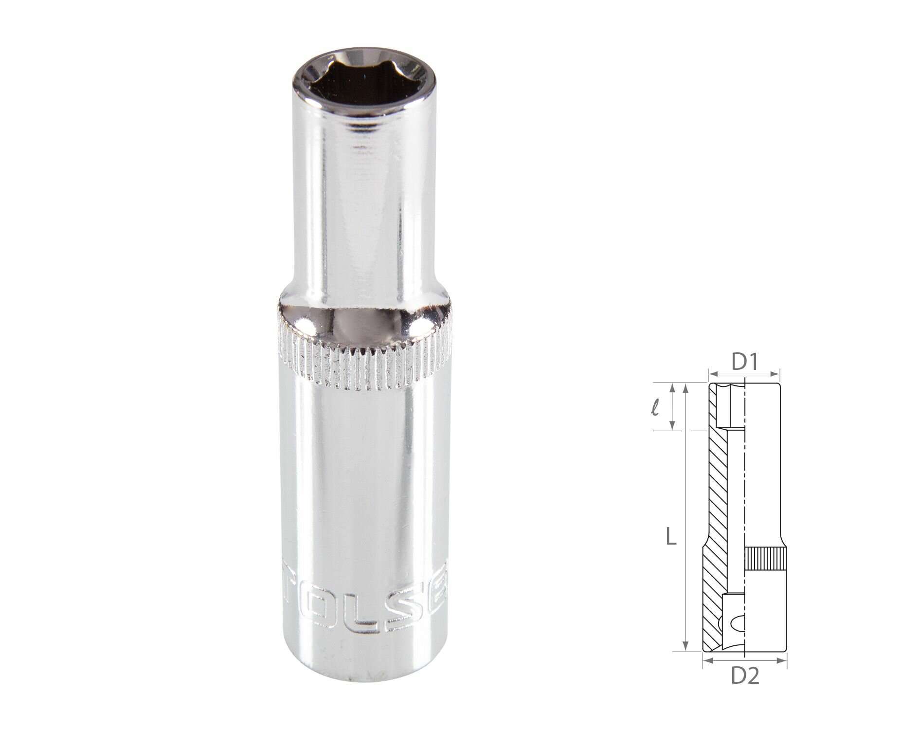 TOLSEN Головка торцевая глубокая шестигранная 3/8", 10 мм TT16360