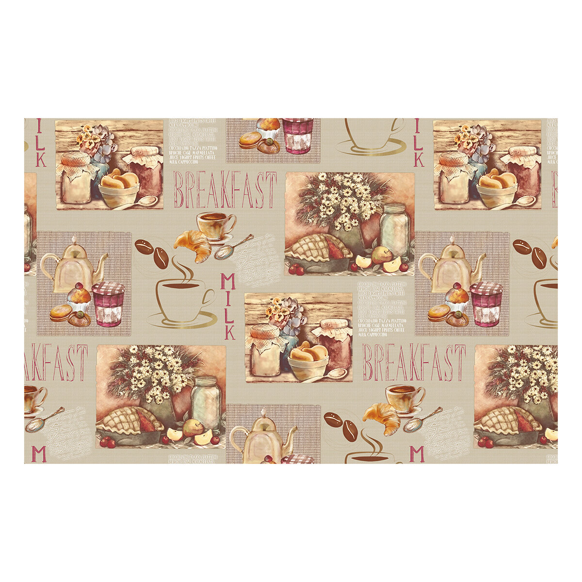 Клеенка столовая на нетканой основе Колорит Этюд 546/2, 1,35 x 20 м