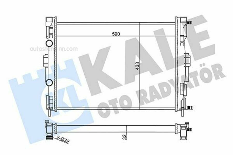 KALE 351005 Радиатор охлаждения для а/м Renault Megane/Scenic II (02-) M/A