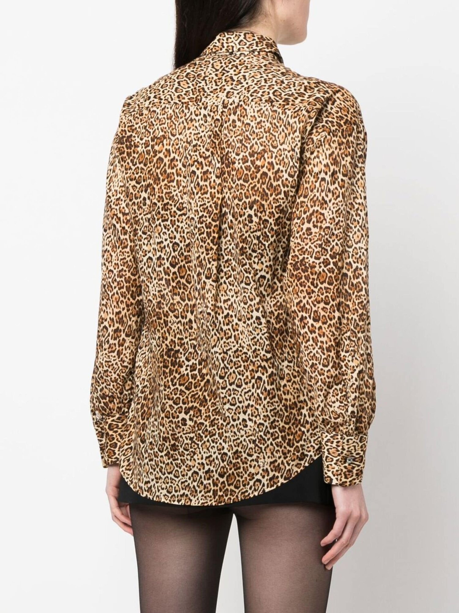Блуза DSQUARED2 Leopard-print cut-out blouse, размер 42 — фото 1