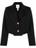 Пиджак PATOU Cropped virgin wool-blend blazer, размер 34, black/black