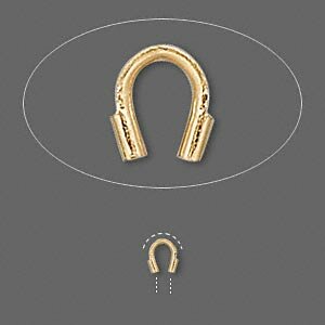 Концевики, 4.5х4мм (внутренний размер 0.55мм), Beadalon, защитные скобы, базовый материал - латунь, золотистого цвета, 10 пар