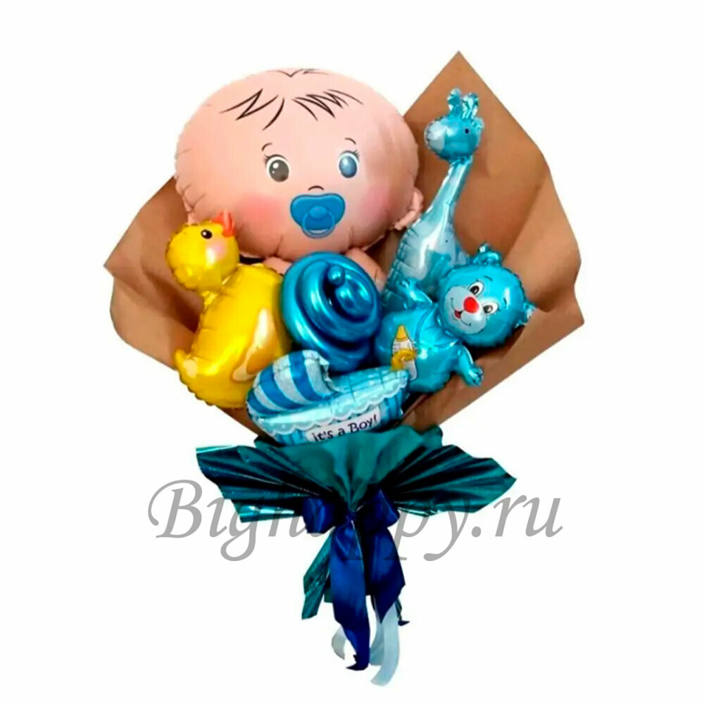 Букет из мини-шаров на выписку It's a boy