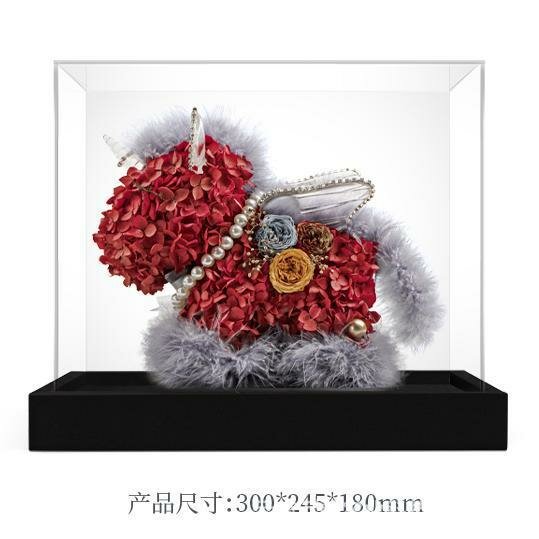 Акриловый цветок "Единорог", насыщенный красный, высококачественный