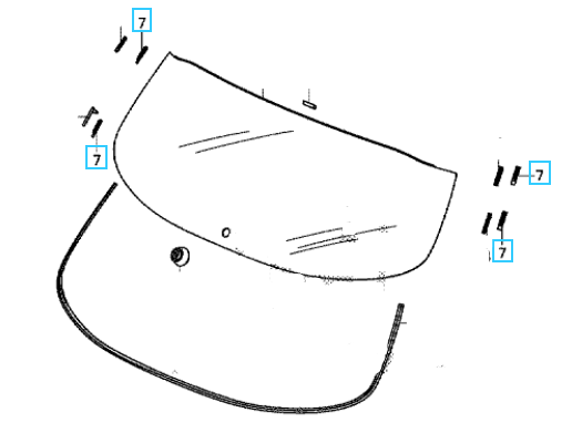 Крепежная деталь B, ветровое стекло (Оригинал)