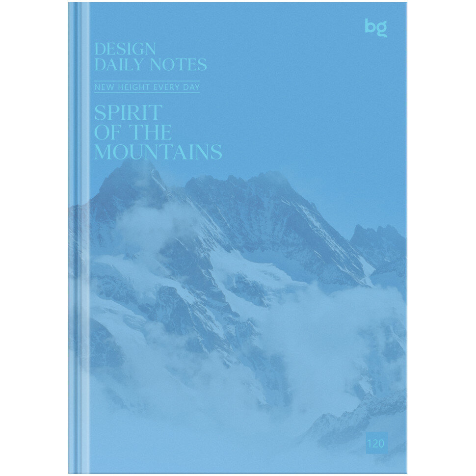 Бизнес-блокнот А5, 120л, евроформат, BG "Mountains", глянцевая ламинация, 372708