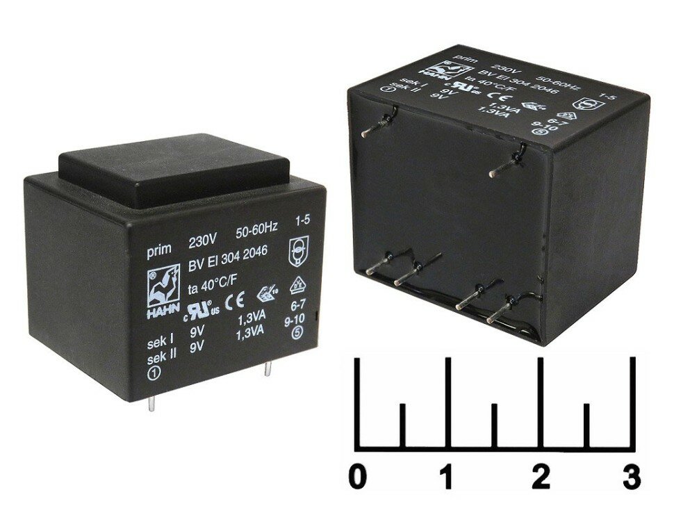 Трансформатор 2*9V 0.14A BVEI 304 2046