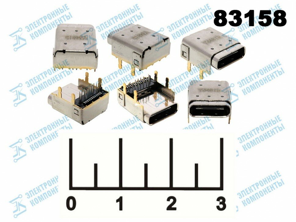 Разъем питания Type C гнездо на плату 24pin (24PF-038)