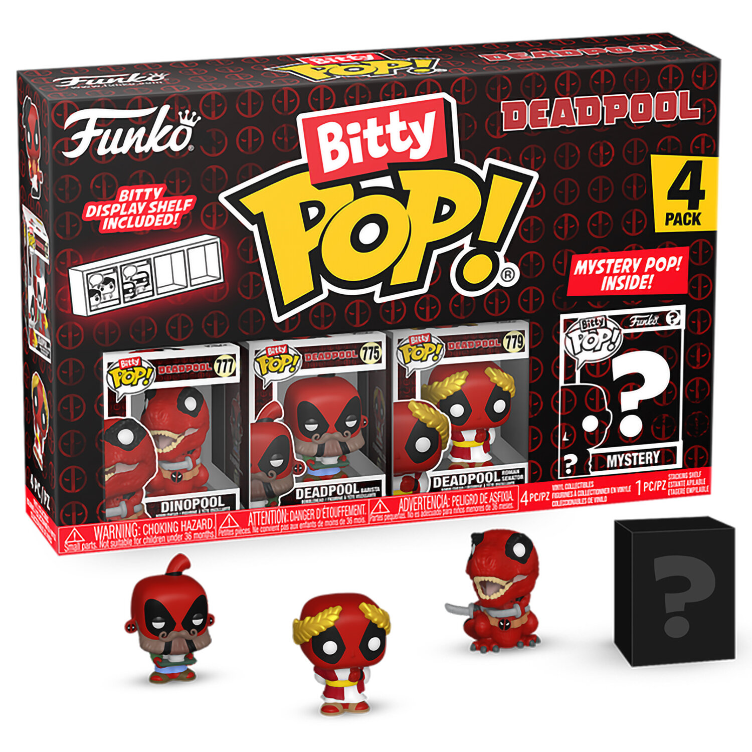 Фигурка Funko Bitty POP! Deadpool Dinopool+Barista+Roman Senator+Mystery (1 of 4) 4PK 84961