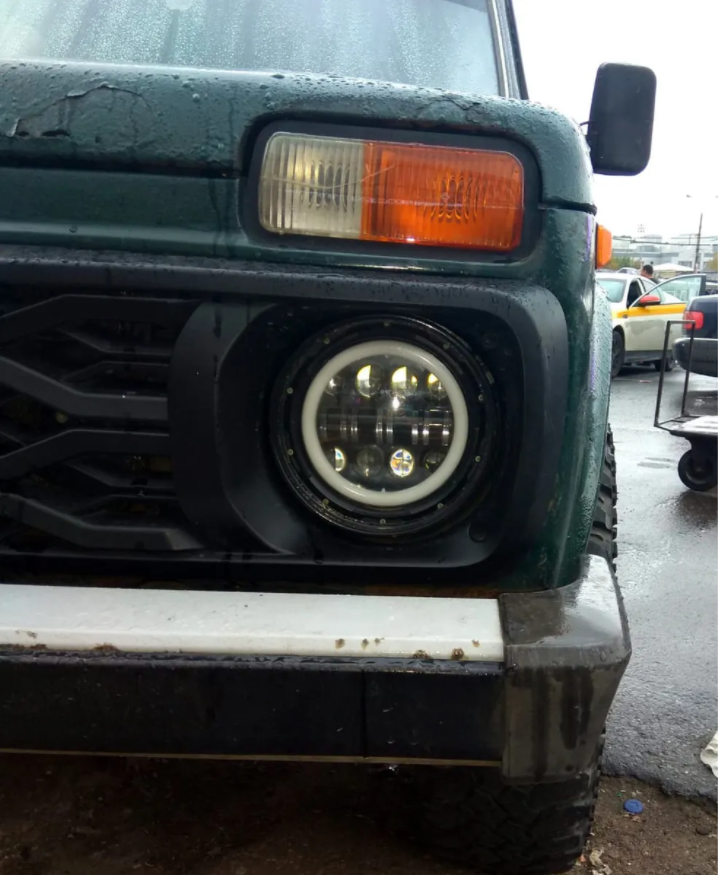 Светодиодная головная фара (1шт) (50W) нива, УАЗ, Мотоциклы