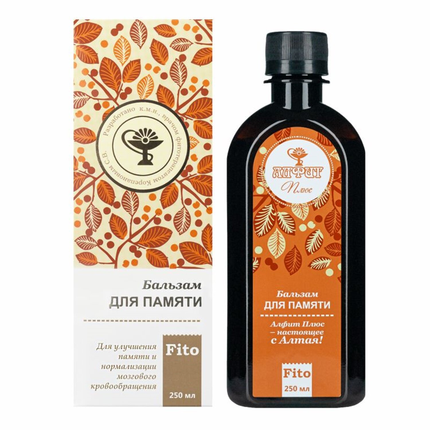 "Для памяти" безалкогольный бальзам от бренда "Алфит плюс", объем 250 мл