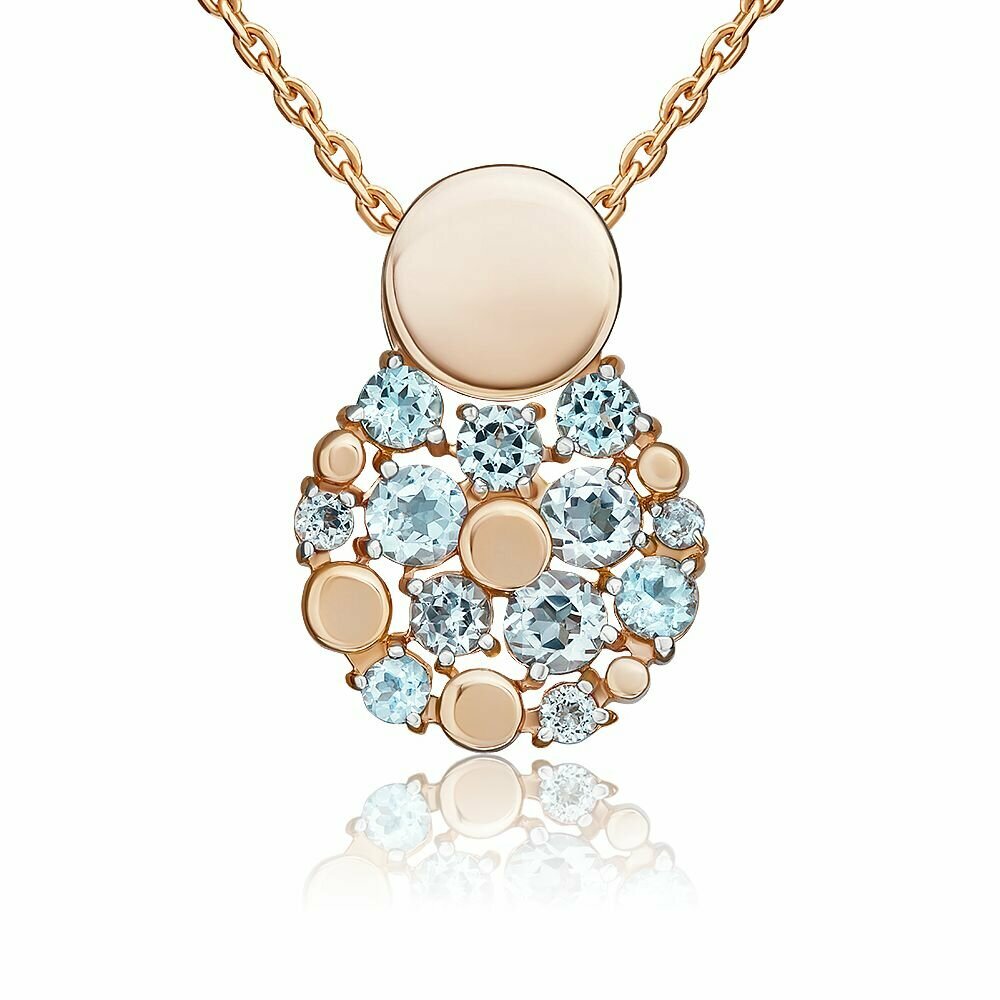 Подвеска, красное золото, 585 проба, топаз