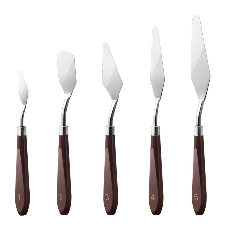 5 шт, набор лопаток для крема для торта, набор ножей для рисования из нержавеющей стали, инструмент для украшения торта, мастихин, скребок для глазури для торта, инструмент для выпечки
