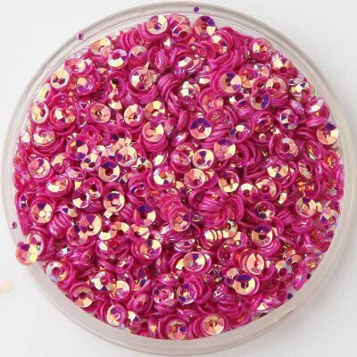 Круглые блестки ПВХ Flatcup 3 мм 10 г Розовый, Rose Red