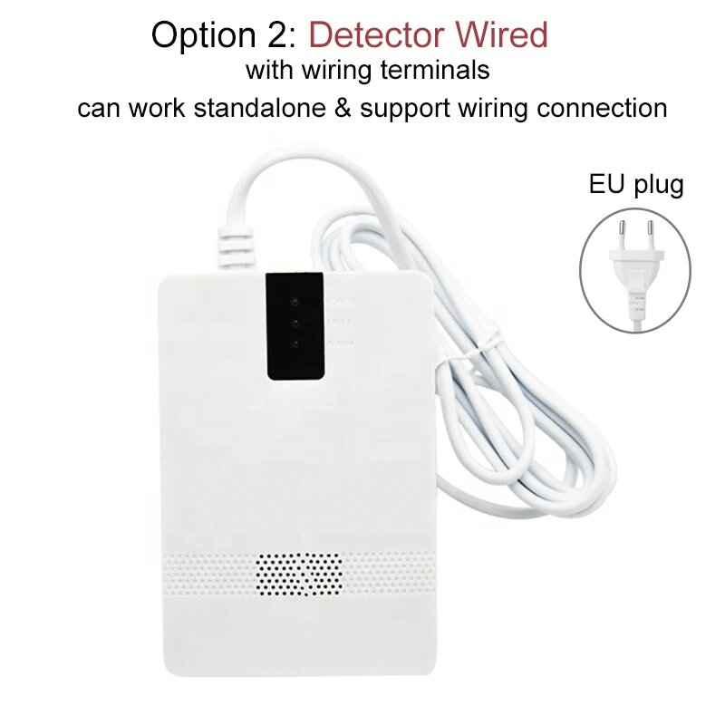 Датчик утечки газа Метан/Пропан, Option 2: Detector Wired, EU plug