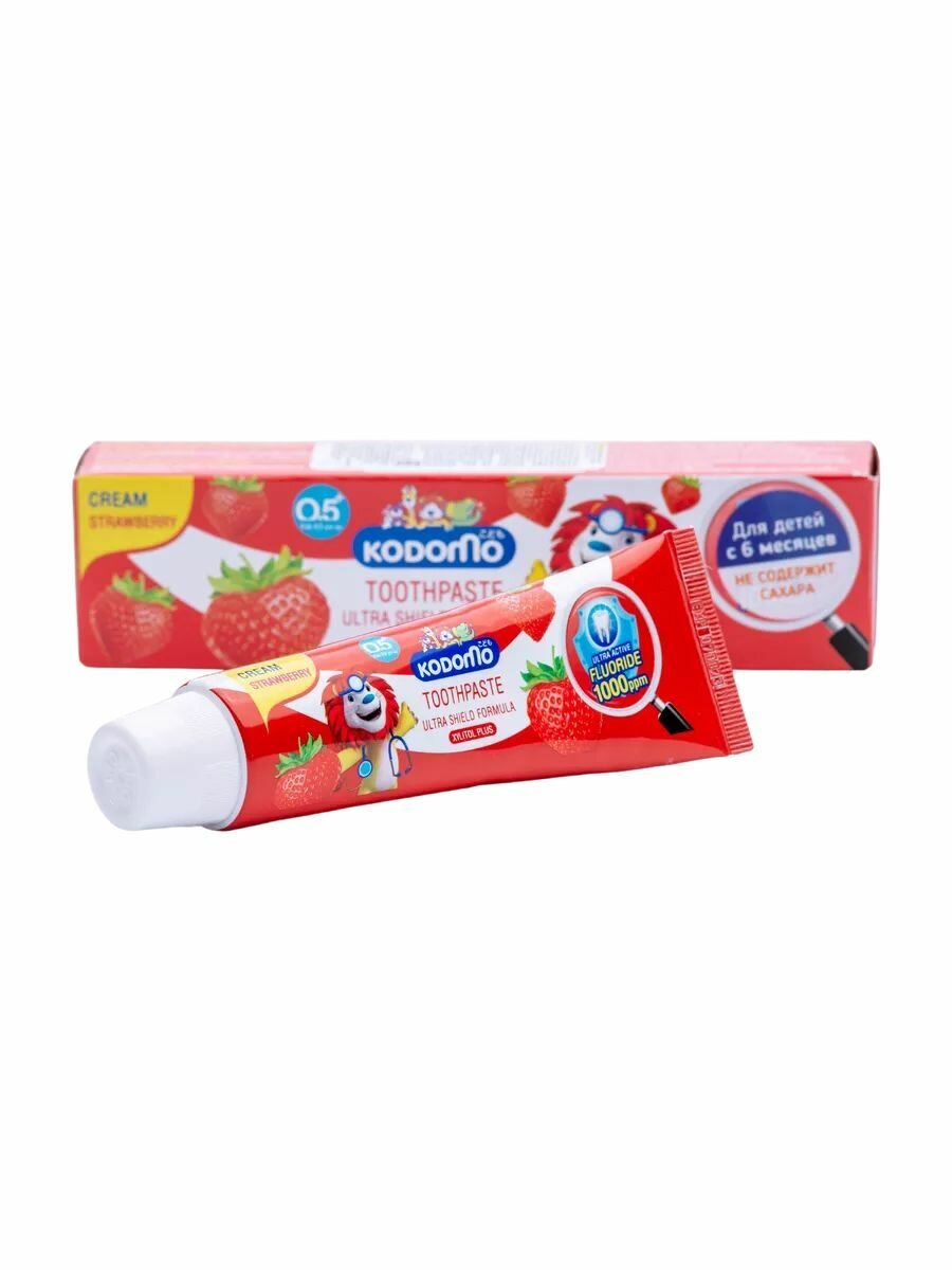 Детская зубная паста со вкусом клубники Kodomo, Тайланд 40гр.