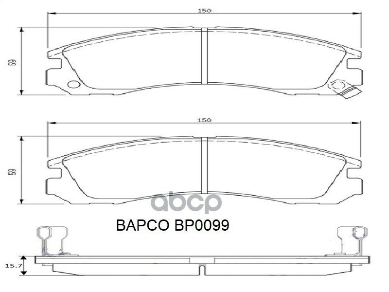 Колодки тормозные дисковые передние BAPCO арт. BP0099