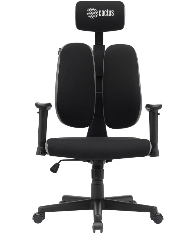 Кресло Cactus CS-CHR-MC03-BKGY, обивка: ткань, цвет: черный/серый