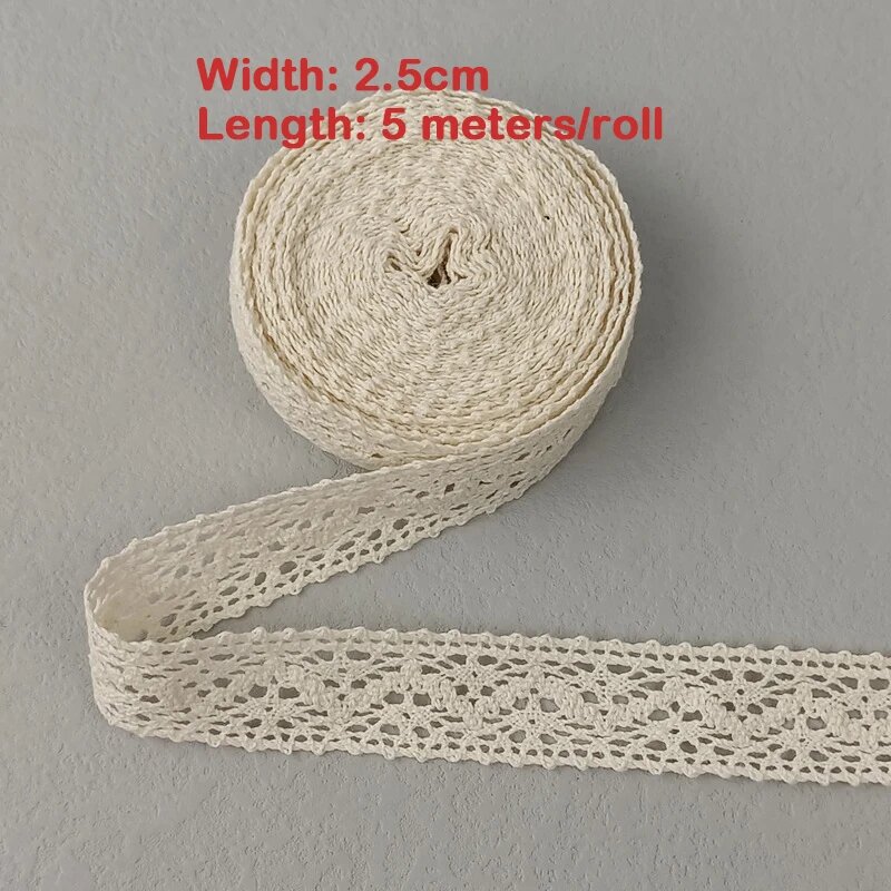 Хлопковая кружевная бейка YWXXin.LIFE 5 м бежевая 36A