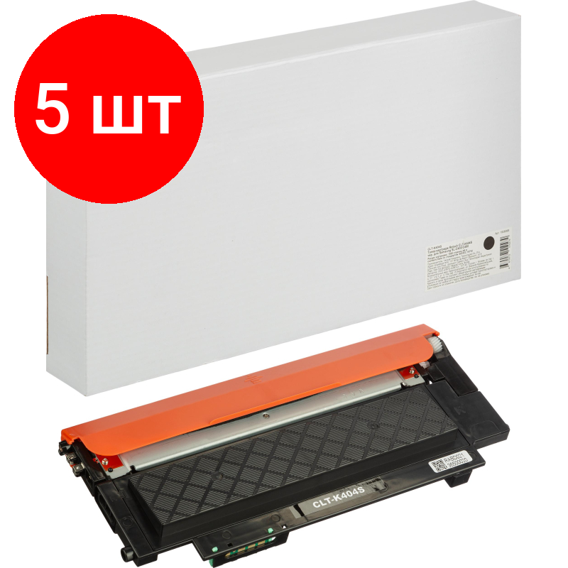 Комплект 5 штук, Тонер-картридж Retech CLT-K404S чер. для Samsung SL-C430/C480