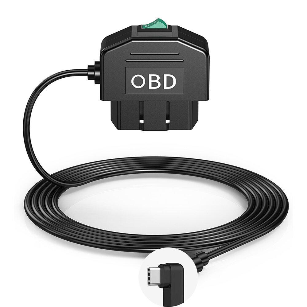Автомобильный видеорегистратор Комплект проводов OBD на USB Адаптер Кабель питания для видеорегистратора Регистратор зеркала Зарядное устройство 24 часа Мониторинг парковки Таймлапс Видео