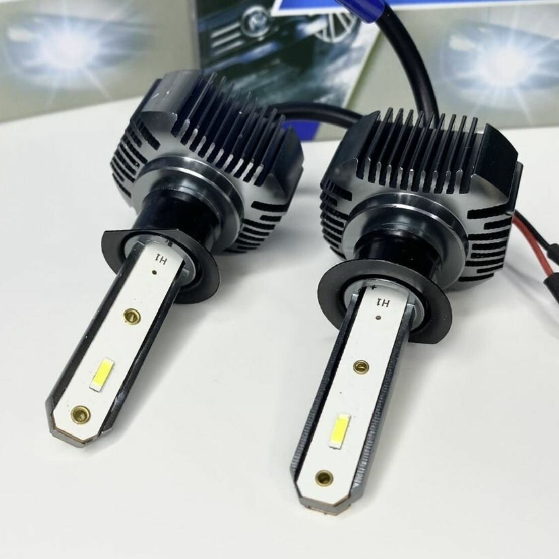 Светодиодные радиаторные лампы LED, 40w, цоколь H3, комплект 2 шт