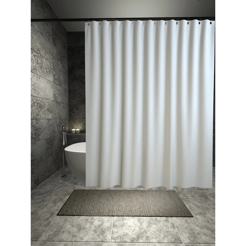 Штора для ванной с утяжелителем PRIMANOVA PREMIUM 180x200, PLE, белый DR-60056