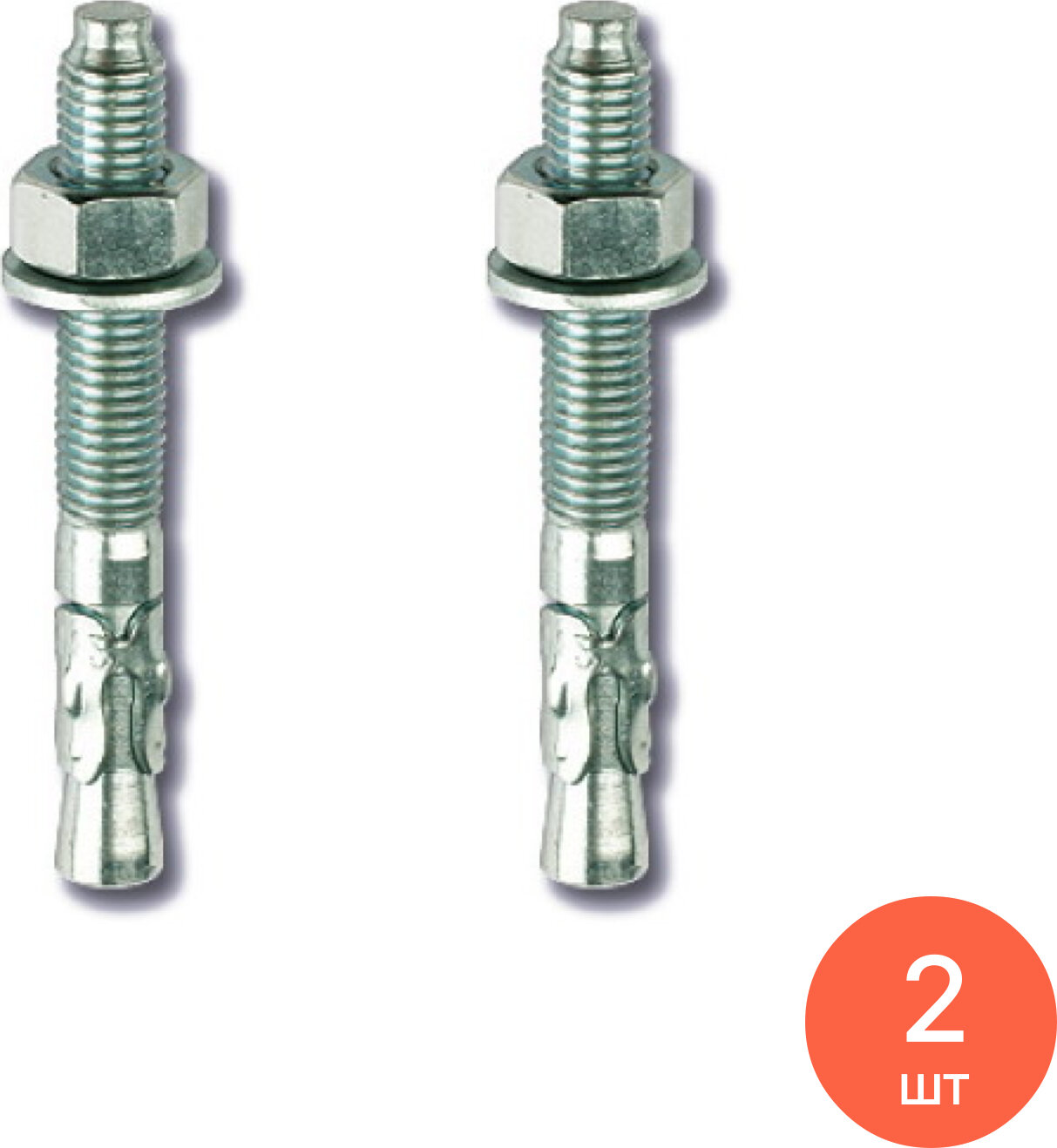 Анкер DKC / ДКС усиленный клиновой, стальной, М12, 1шт. / крепеж (комплект из 2 шт)