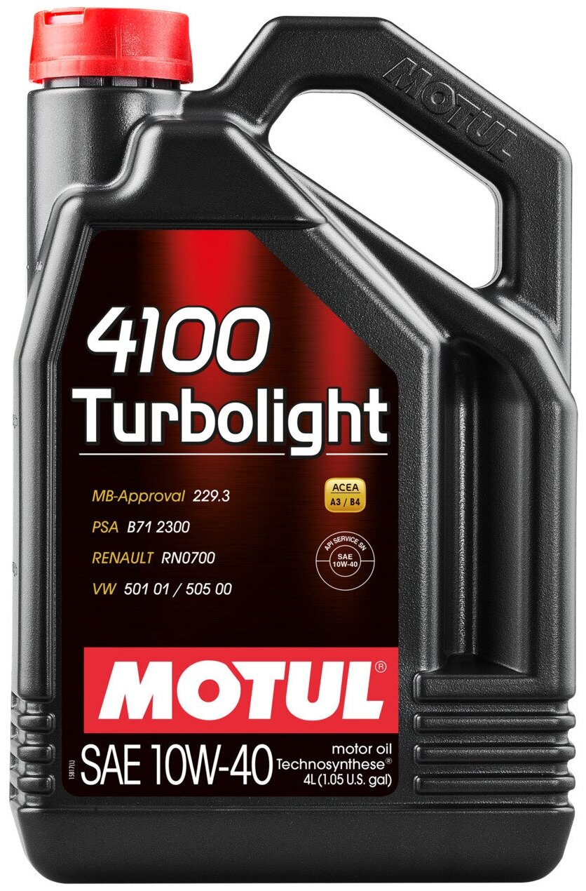 4100 Turbolight 10W40 масло моторное п/с 4л. Motul (100355) 109462