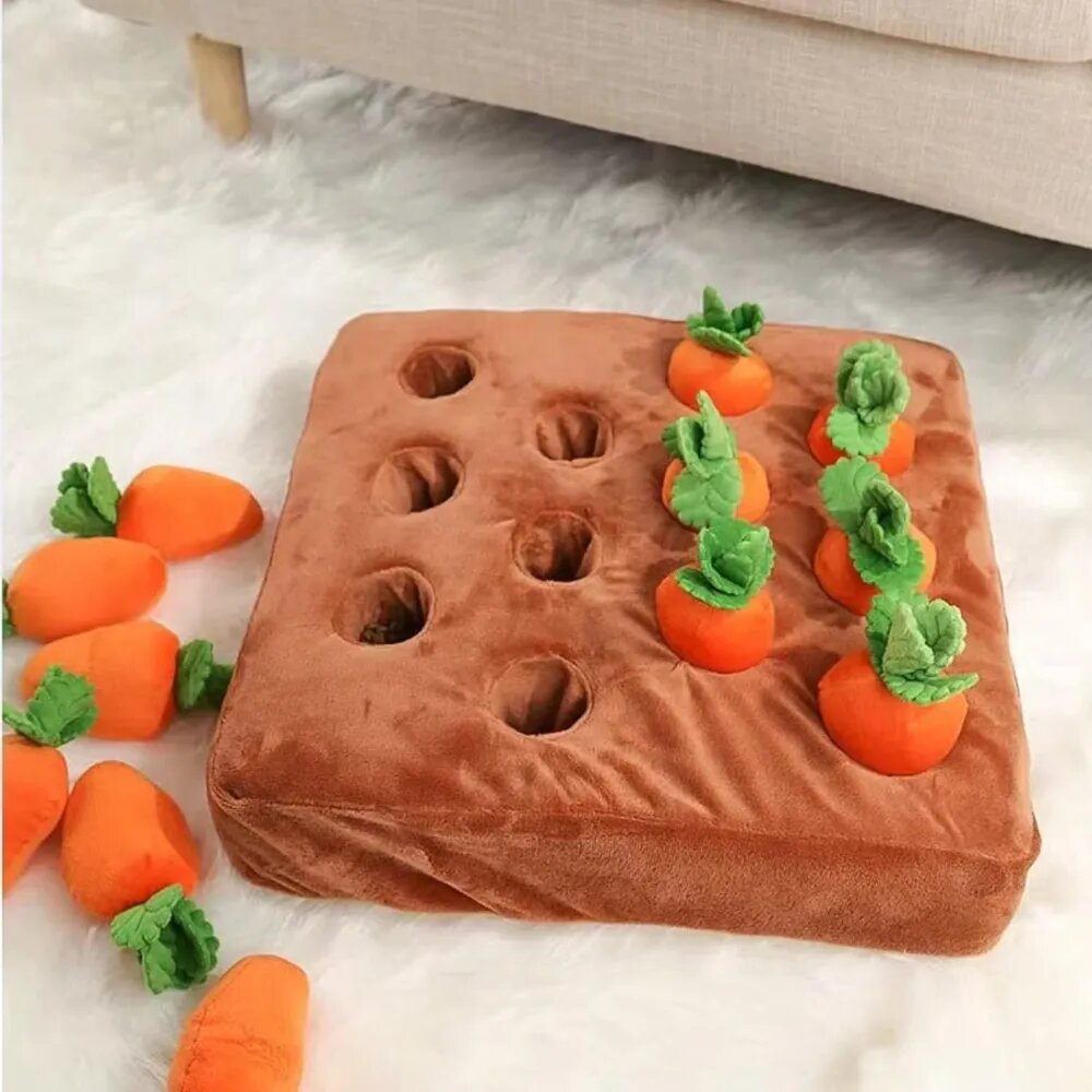 Собачьи игрушки с морковной фермой: 12 головоломок-морковей, плюшевые жевательные обучающие игрушки для здоровья питомцев