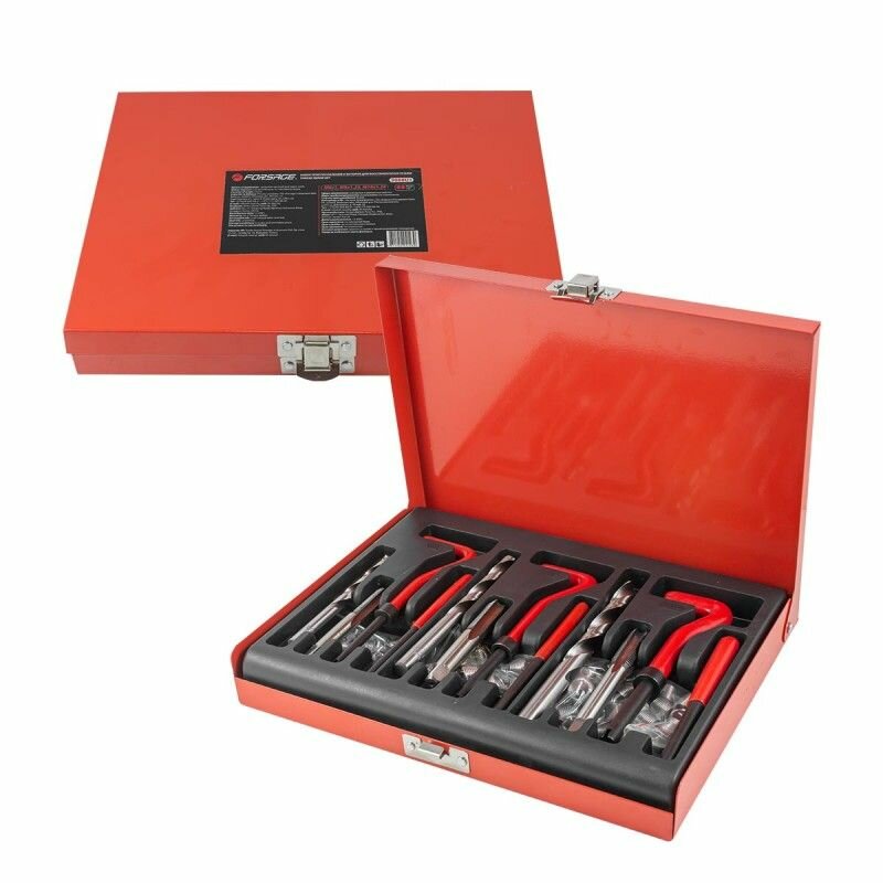 Набор для восстановления резьбы комбинированный 88 предметов, в металлическом кейсе Forsage
