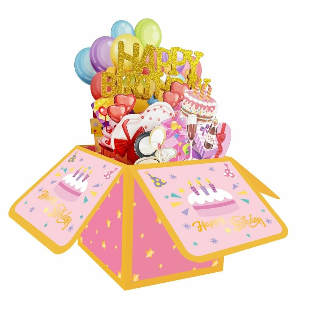 Серия 3D поздравительных открыток на день рождения-s663