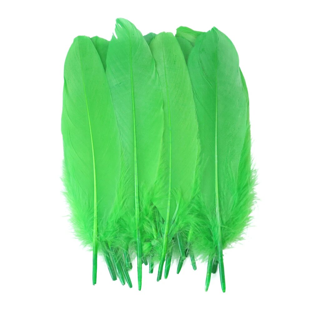 50 зеленых перьев для рукоделия, apple green