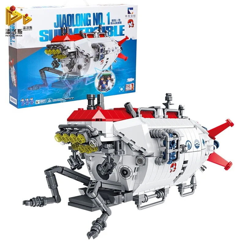 Конструктор Подводная лодка Jiaolong No.1, 1024 детали, 3 минифигурки, 688009 Panlos Brick