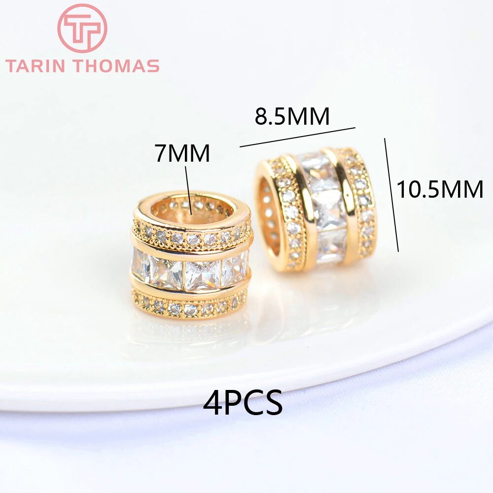 Фурнитура TARIN THOMAS, циркон, золото, 10.5x8.5 мм, 4шт