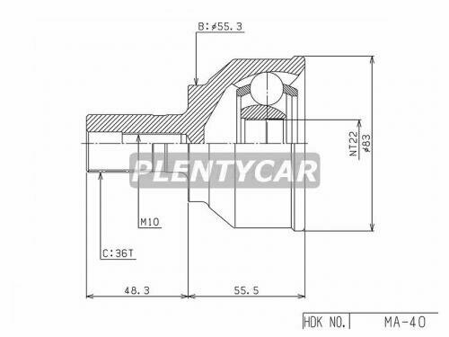 Шрус Hdk MA-040 Mazda: GR27-25-60XB FG01-25-500D FG01-25-600D Mazda 3 (Bk). Mazda 3 Седан (Bk). Mazda Axela Седан (Bk)